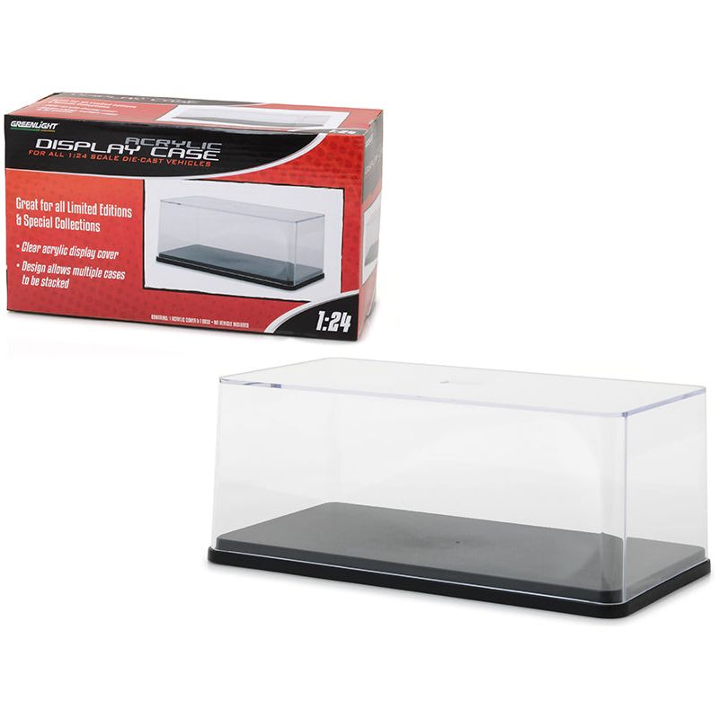 Collectible Display Show Case with Black Plastic Base for 1/24 Scale